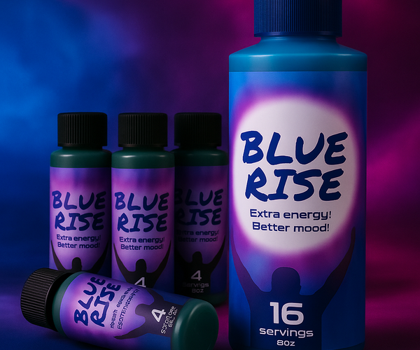 Blue Rise Energy & Mood Boost Drinks | 2oz & 8oz Bottles